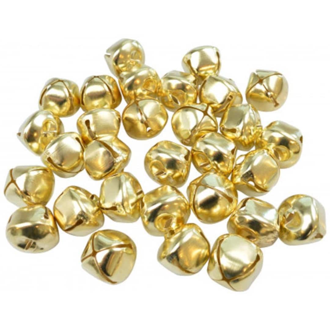 Gold Metal Jingle Bells Christmas Craft Charms, Sizes 6mm, 10mm, 12mm ...