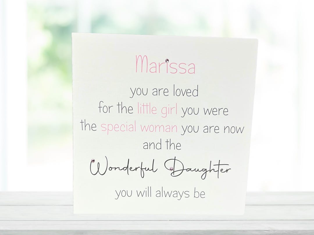Daughter Birthday Card, Personalised Handmade Crystal Embellished Card ...