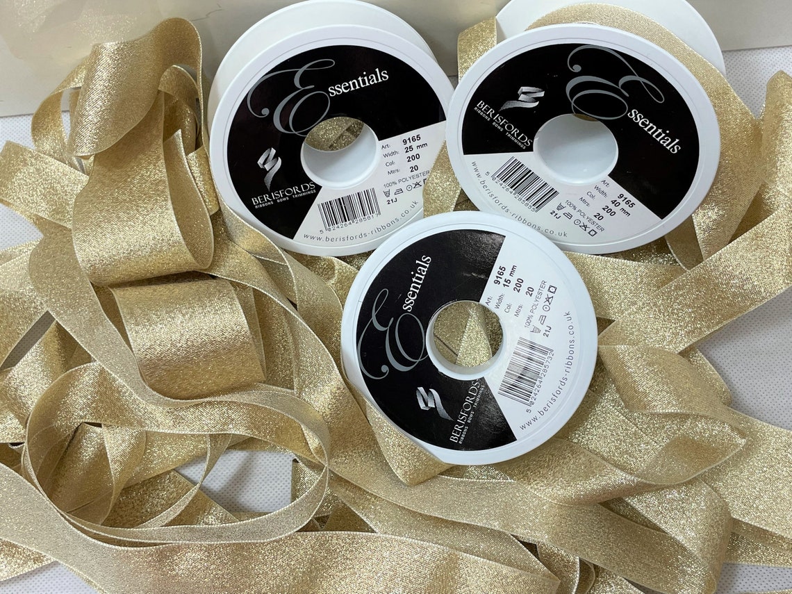 Gold Lame Ribbon Sparkling Glittering Metallic Ribbon 7 15 - Etsy