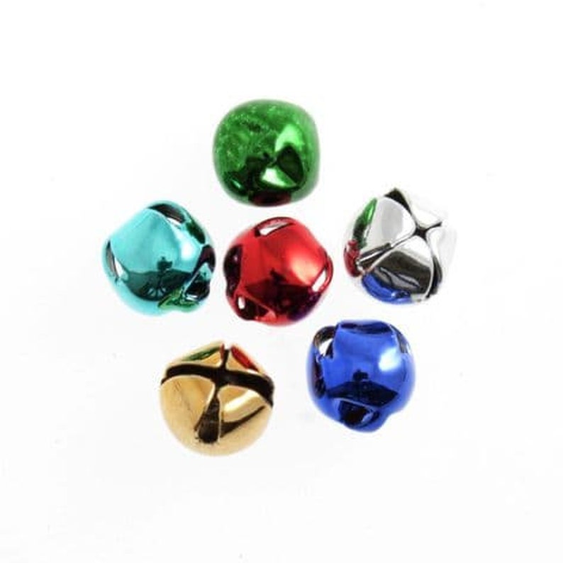 Jingle Bells Crafts Charms, bunt gemischt, festliche Dekoration (6 ...