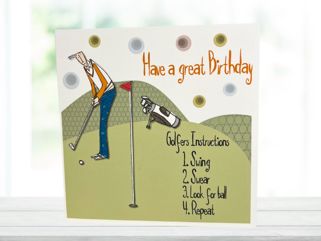 Funny Golf Birthday Card for Him, Birthday Card for Golf Lovers, Golf ...