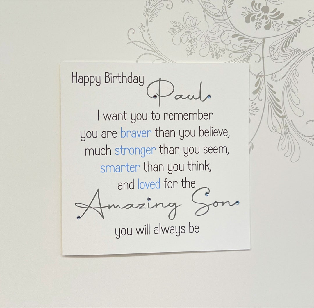 Personalised Birthday Card to Our Son, Handmade Happy Birthday to an ...