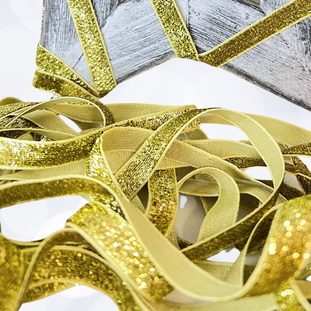 Gold Velvet Glitter Christmas Ribbon Metallic Sparkling - Etsy