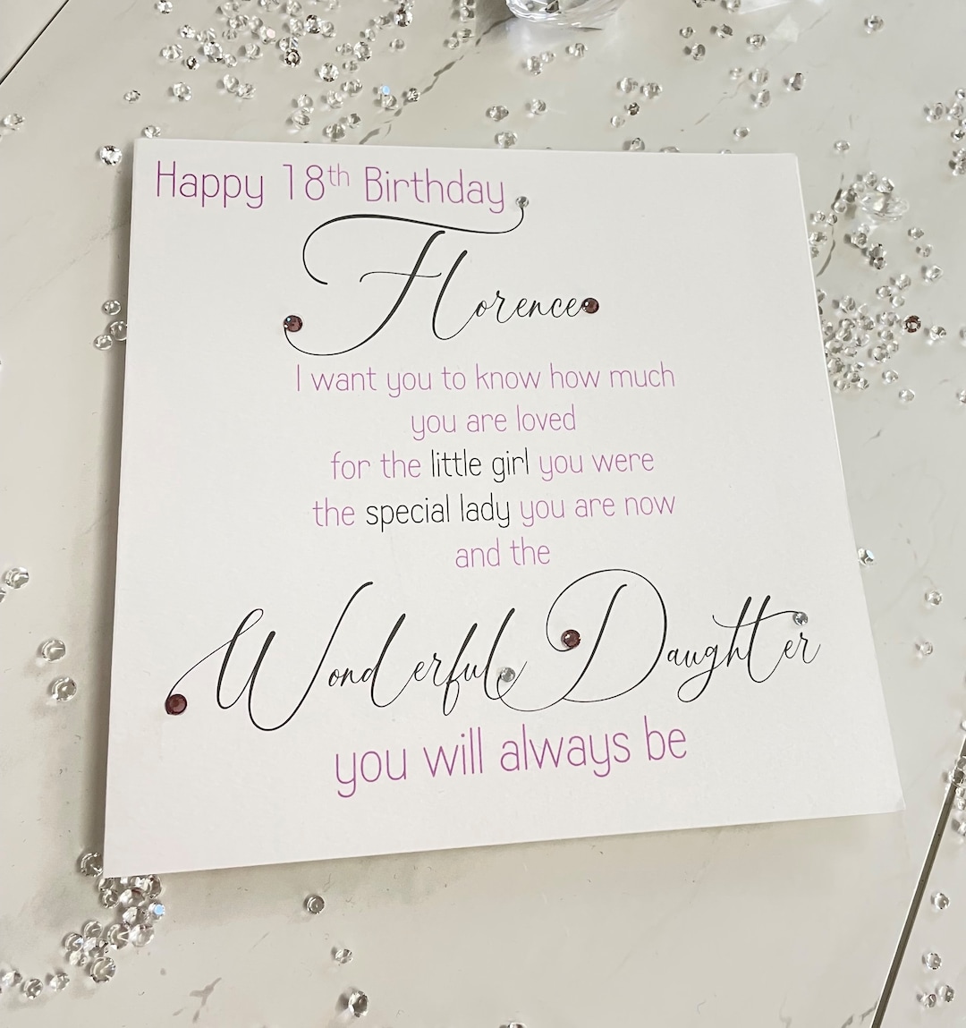 Personalised Daughter Birthday Card, Handmade Happy Birthday Daughter ...