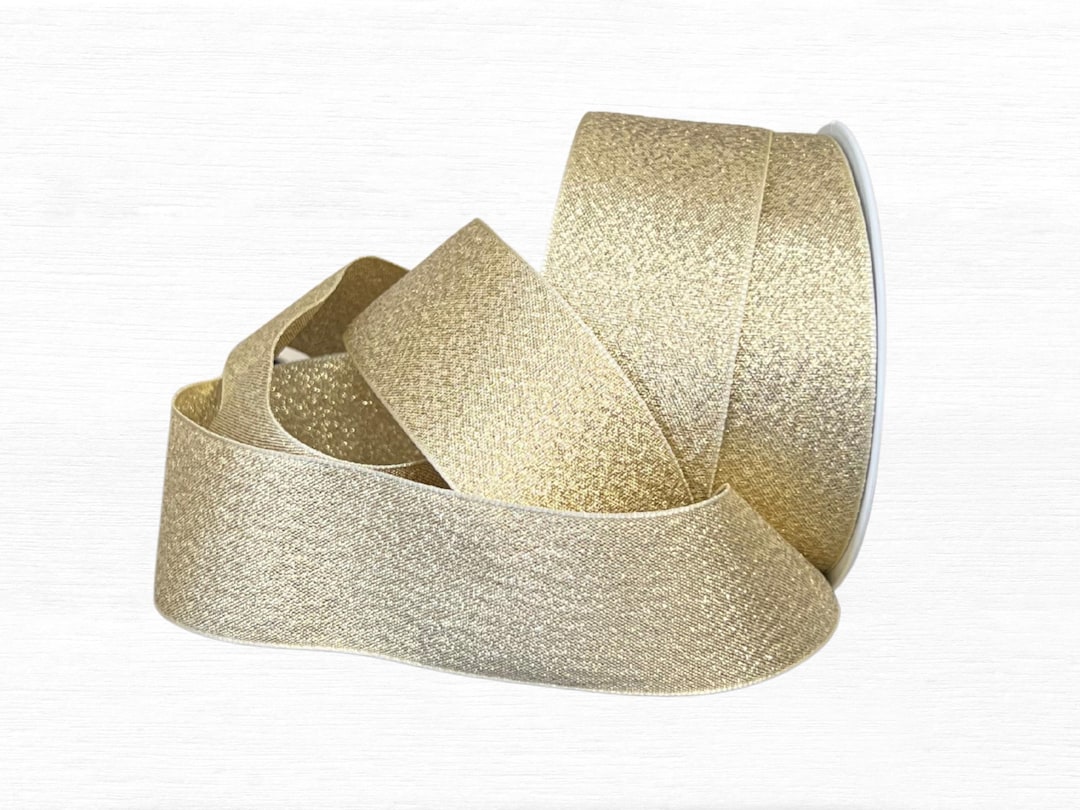 Gold Metallic Lame Ribbon, Gift Wrapping, Christmas Decoration, Wedding ...