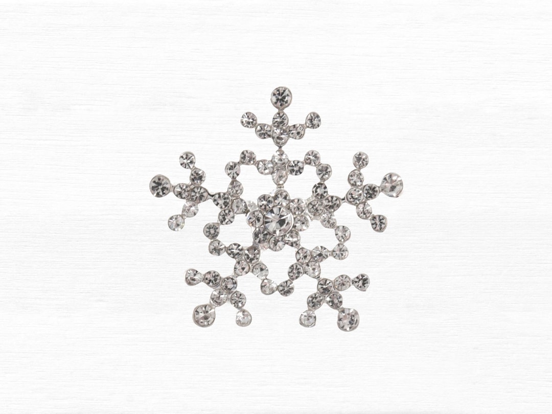 Diamante Snowflake Button, Sparkling Loose Shank Back Button Encrusted ...