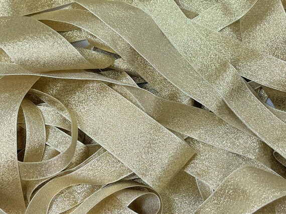 Gold Lame Ribbon Sparkling Glittering Metallic Ribbon 7 15 - Etsy