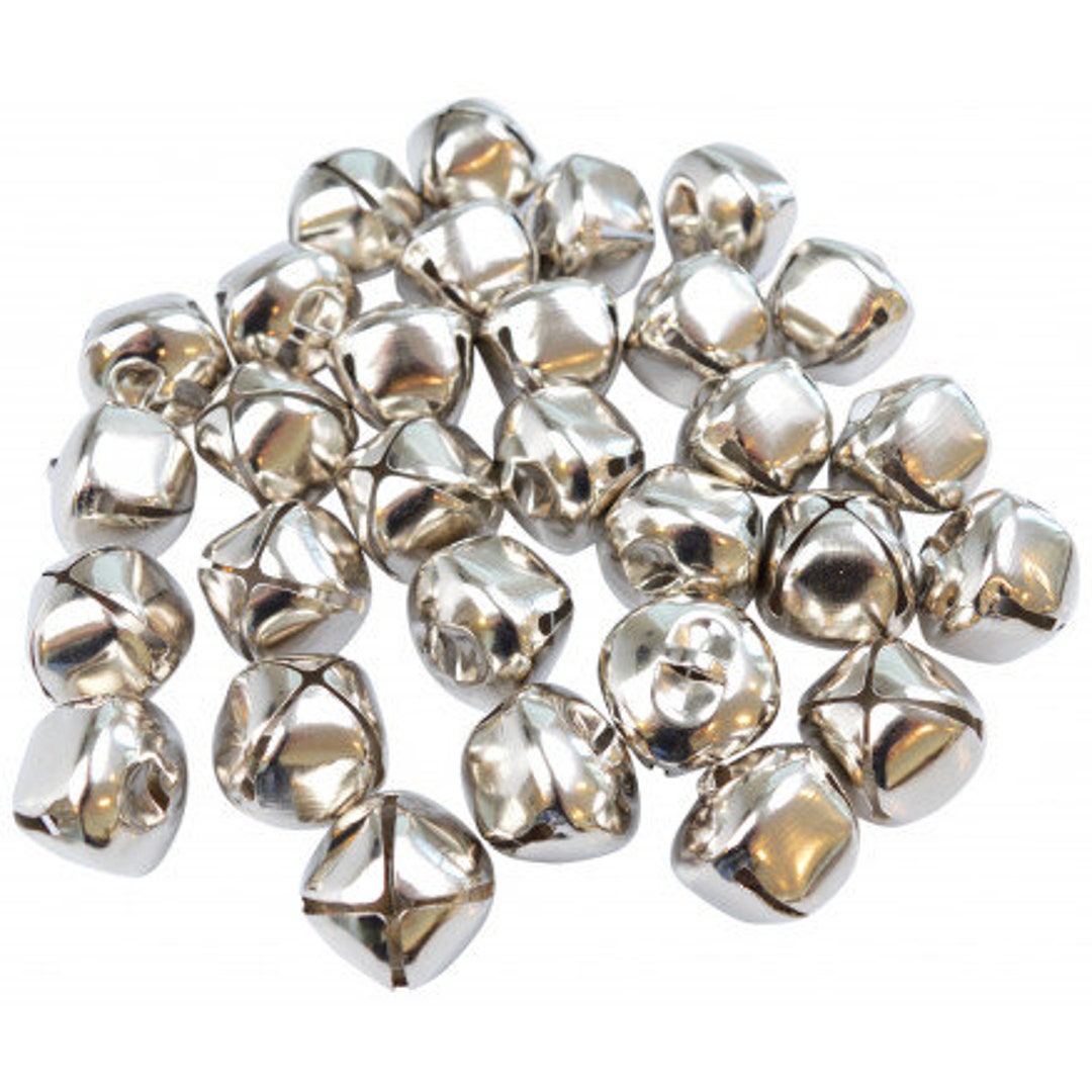 Silver Jingle Bells, Christmas Craft Embellishments (6-20mm, Packs of ...