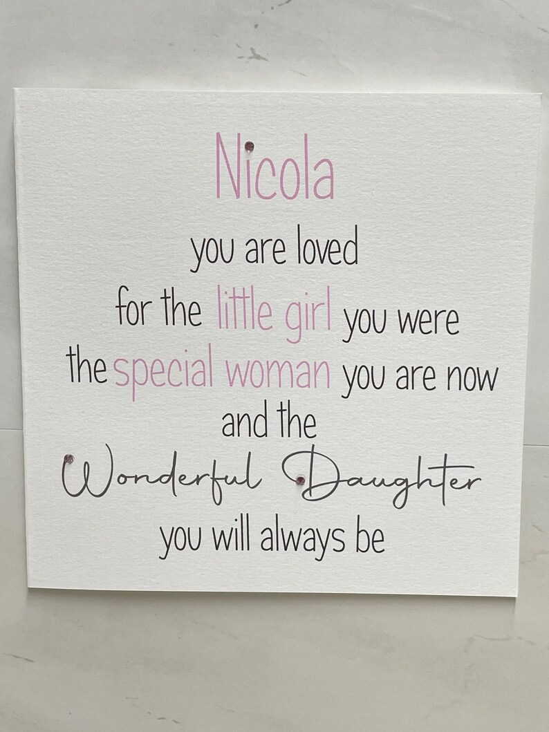 Personalised Daughter Birthday Card Handmade Happy Birthday - Etsy