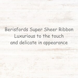 Berisfords Super Sheer Ribbon Colour 419 Bridal White, 4 Widths 10mm ...
