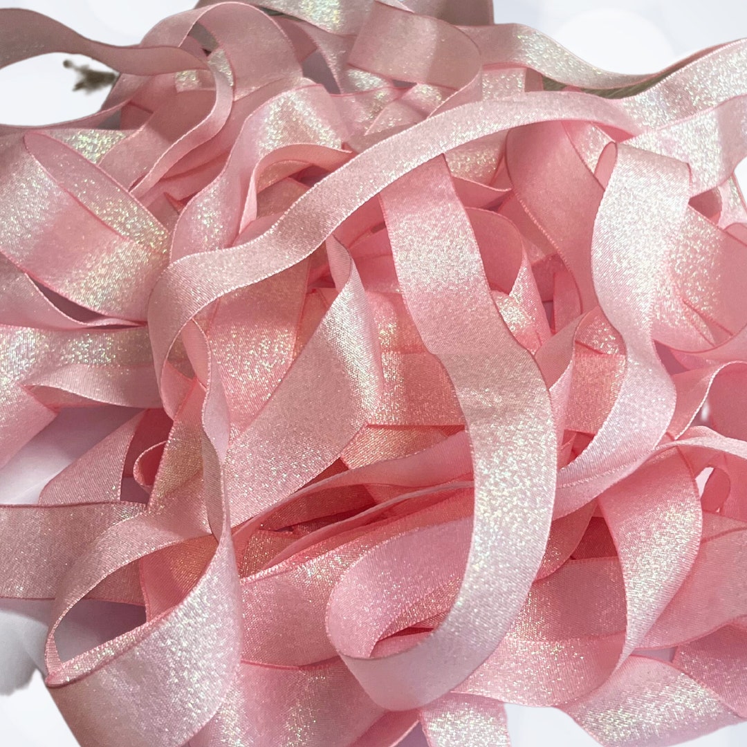 Pale Pink Iridescent Ribbon by Berisfords, Shimmering Effect, 2 Widths ...