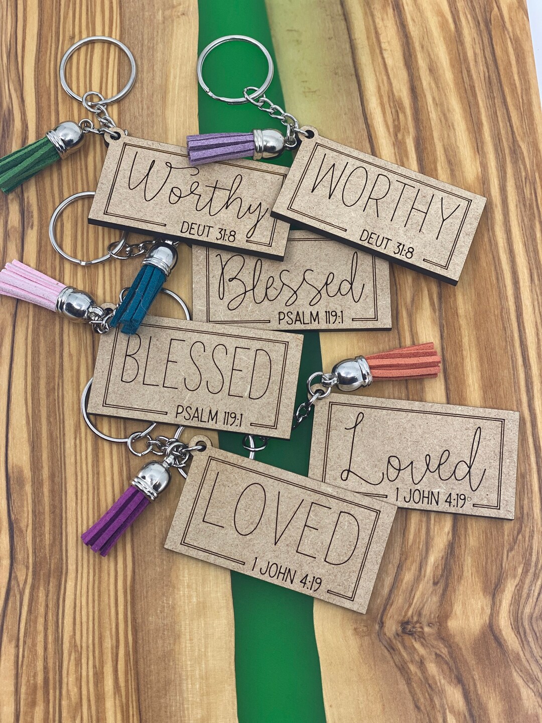 Scripture Keyschains, Custom Wood Name Keychain, Wood Keychain, Gifts ...