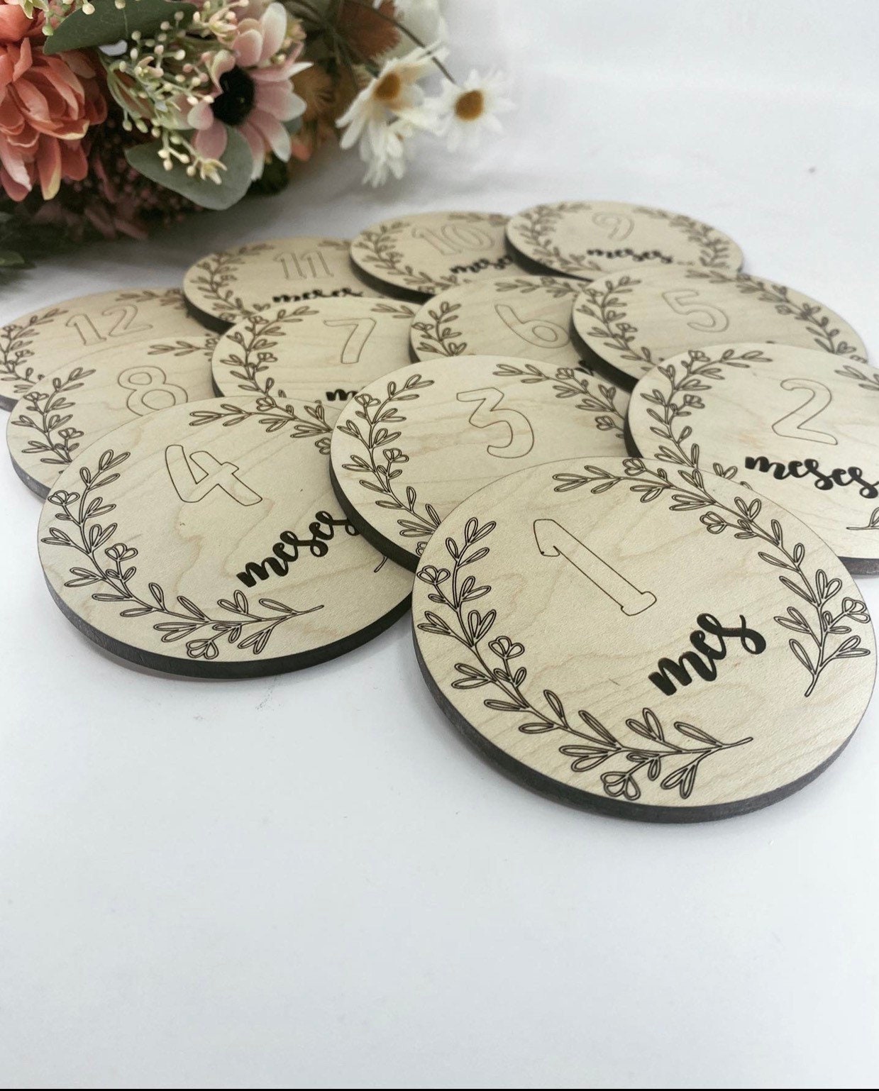 Wooden Milestone Markers, First Year Photo Props, Unique Gift for New ...