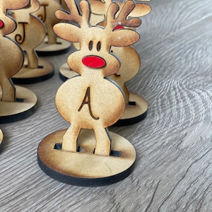 Personalized Freestanding Reindeer Place Cards, Custom Christmas ...