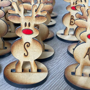 Personalized Freestanding Reindeer Place Cards, Custom Christmas ...