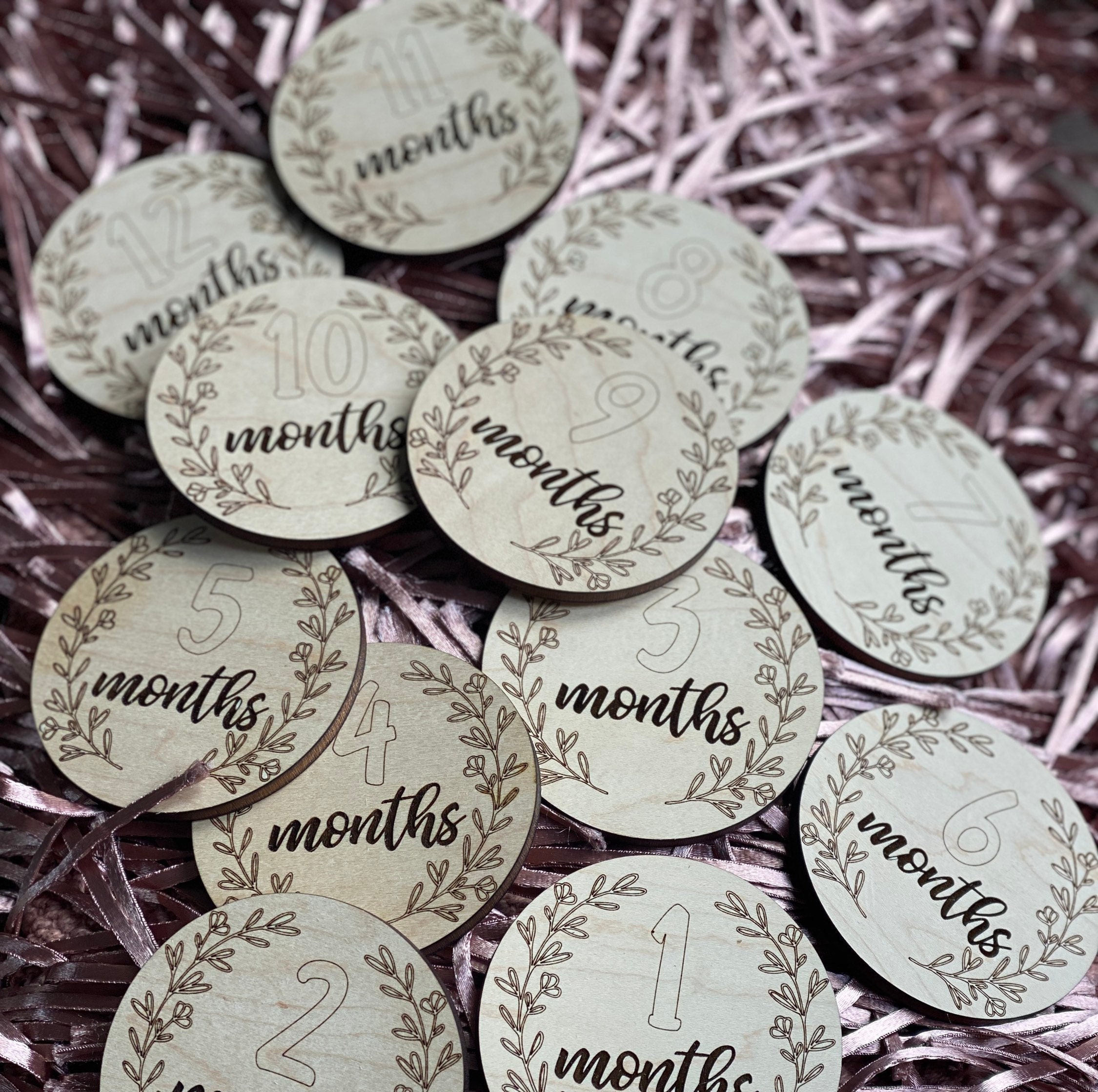 Wooden Milestone Markers, First Year Photo Props, Unique Gift for New ...