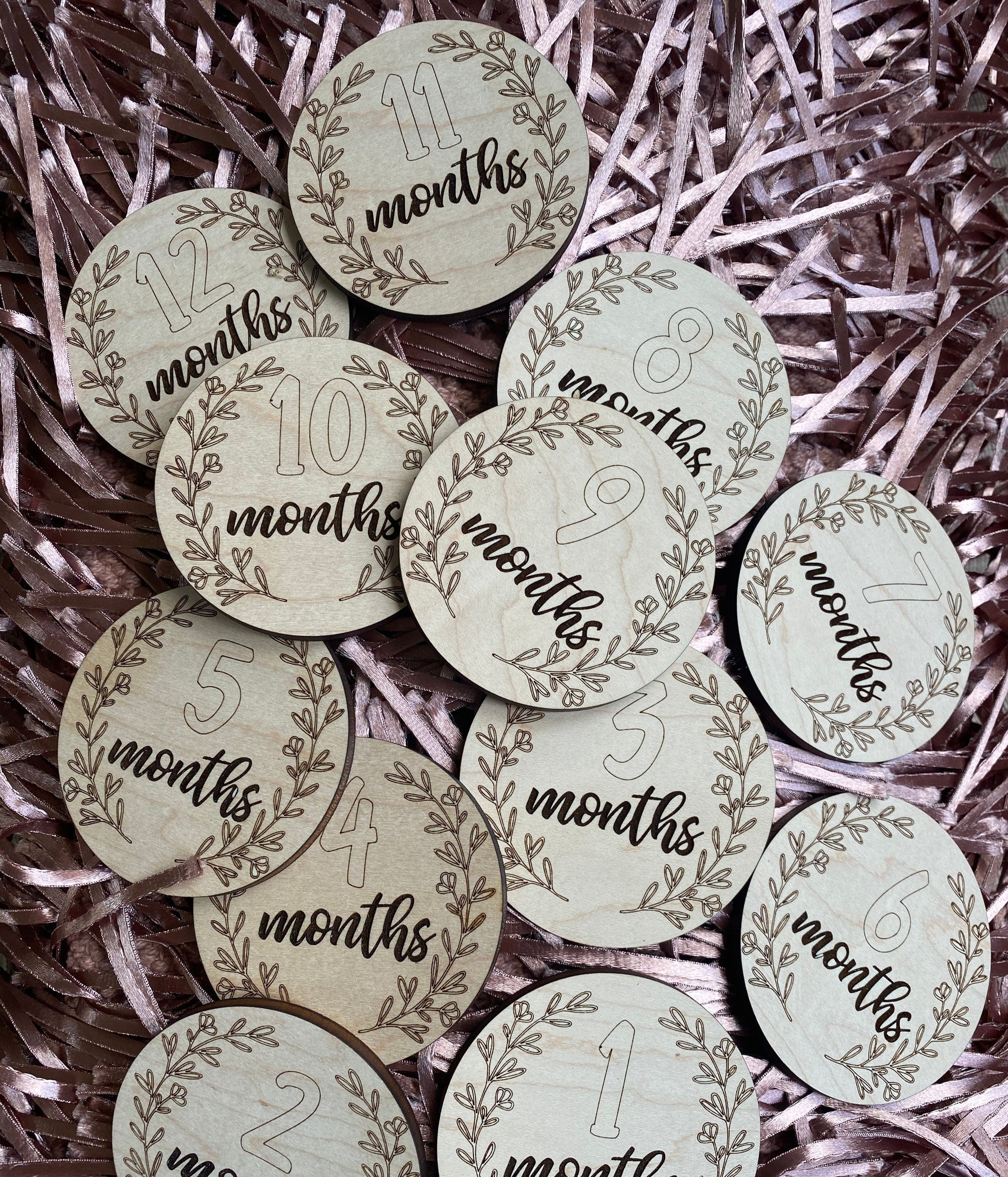 Wooden Milestone Markers, First Year Photo Props, Unique Gift for New ...