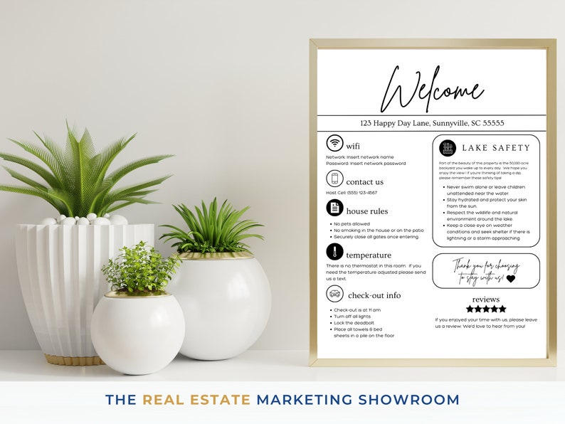 Welcome Sign for Airbnb Hosts, Vacation Rental Printable, Guest Arrival ...