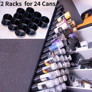 Stackable Spray Can Holder Rack – Wall Mount Aerosol Organizer (2 Racks ...