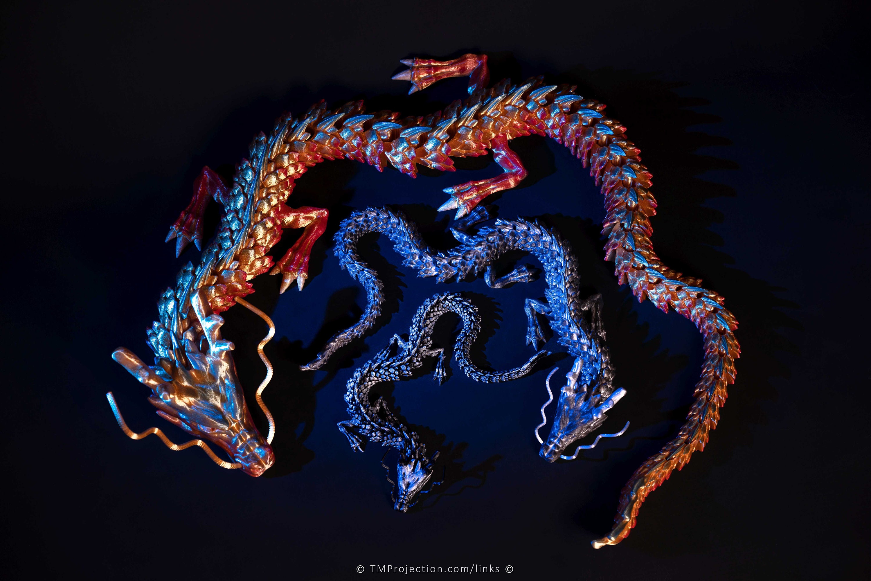 Traditional Japanese Oriental Dragon Articulated Fidget Toy Display ...