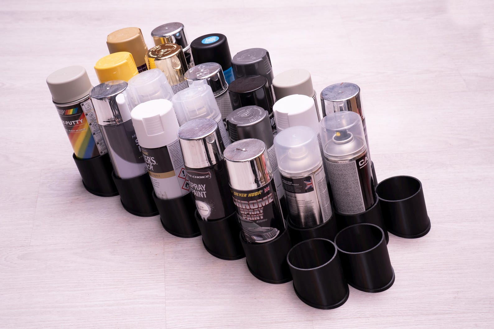 Stackable Spray Can Holder Rack - Sleek & Modern Wall Mount Aerosol ...