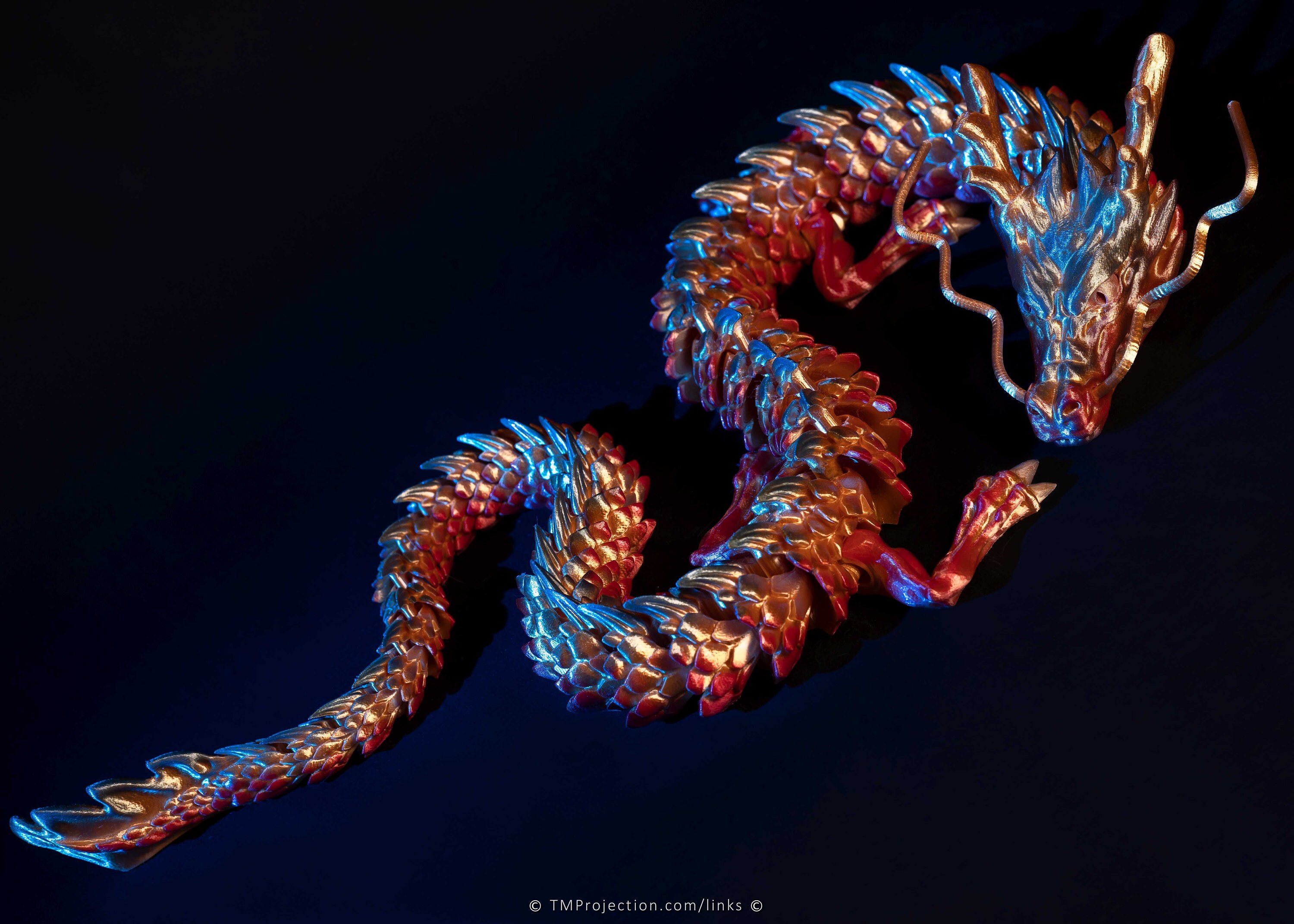 Traditional Japanese Oriental Dragon Articulated Fidget Toy Display ...