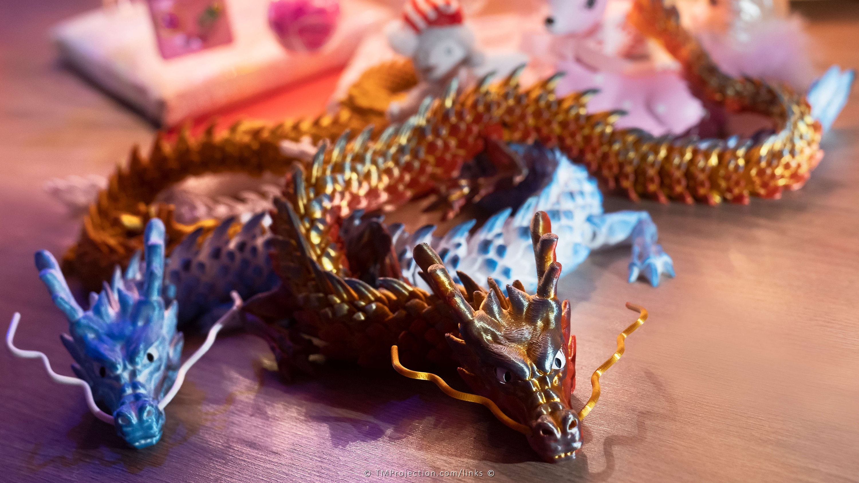 Traditional Japanese Oriental Dragon Articulated Fidget Toy Display ...