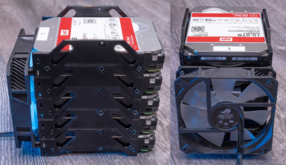 Stackable 3.5 Inch Hard Disk Drive Mounts With 12x12cm Fan Attachment ...