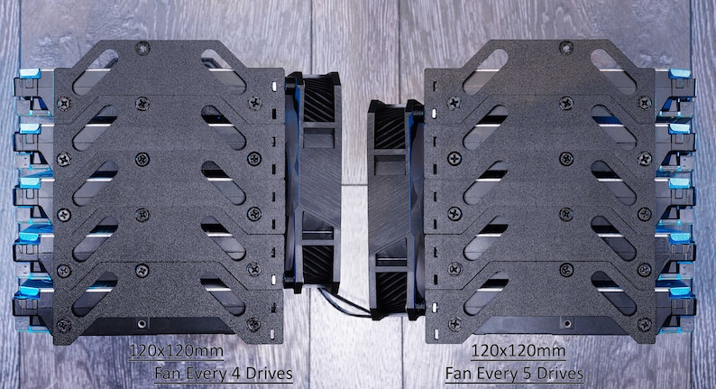 Stackable 3.5 Inch Hard Disk Drive Mounts With 12x12cm Fan Attachment ...