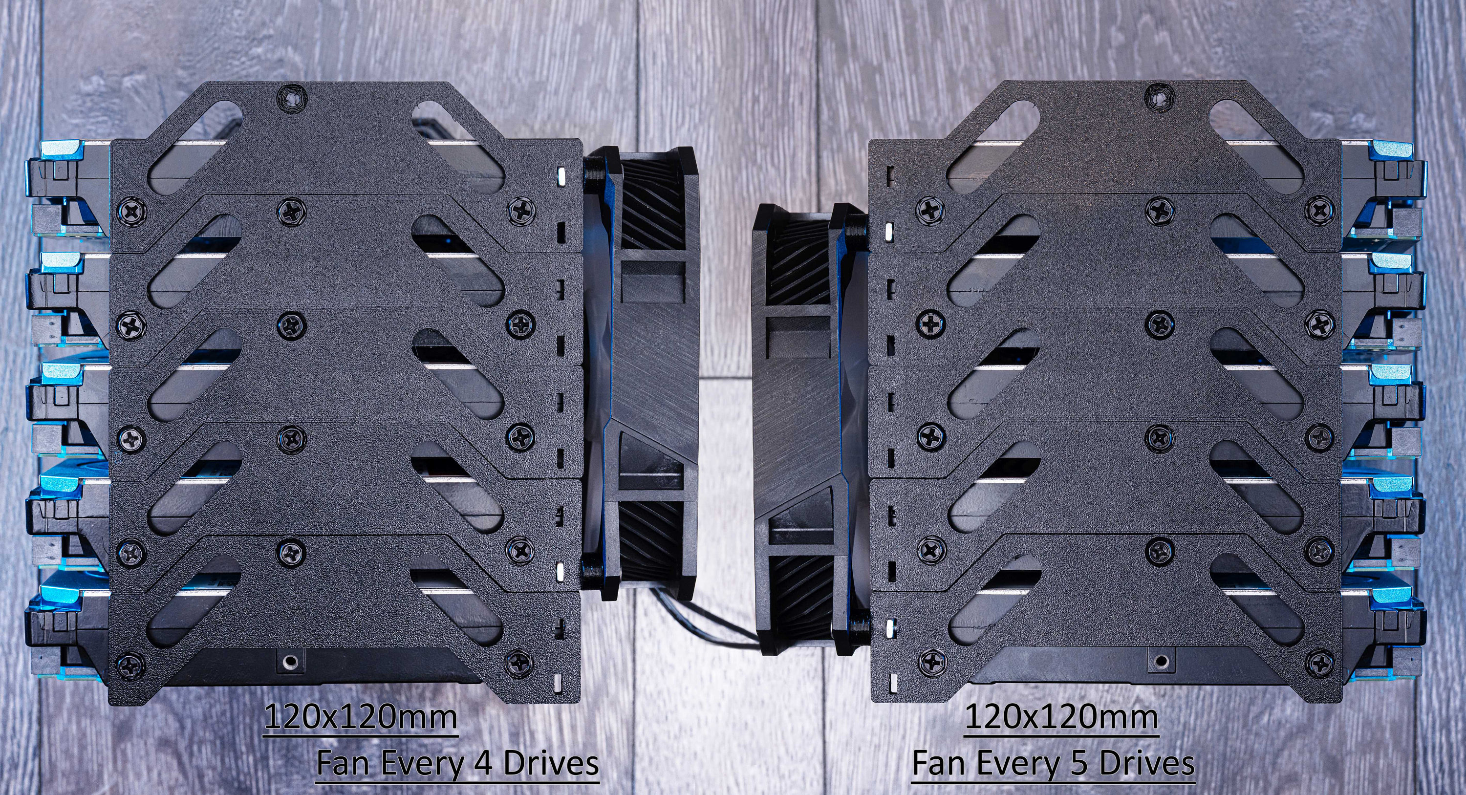 Stackable 3.5 Inch Hard Disk Drive Mounts With 12x12cm Fan Attachment ...