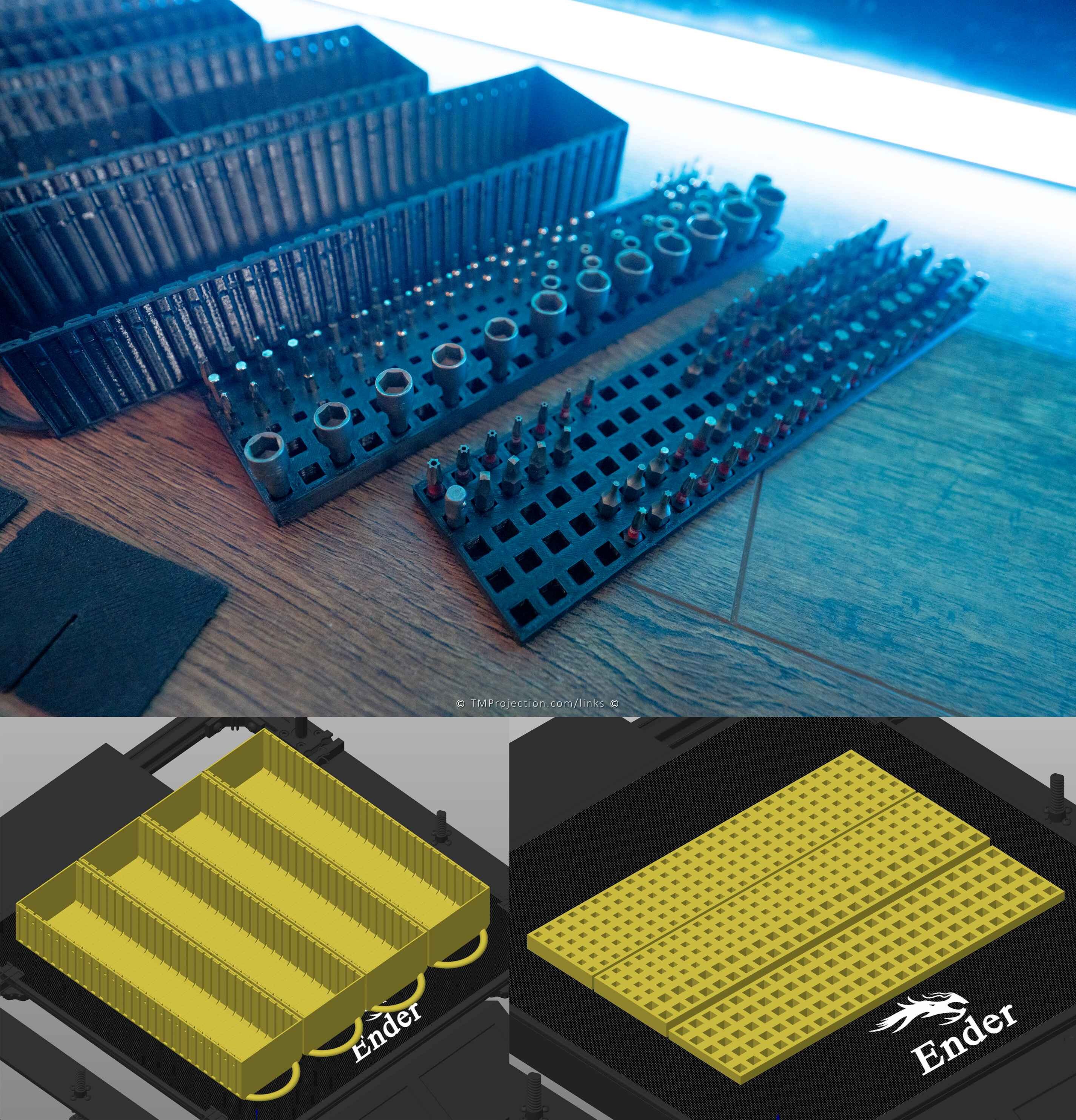 Compartment Storage Drawers, Separators, Drill Bit Organiser Slots 3D ...