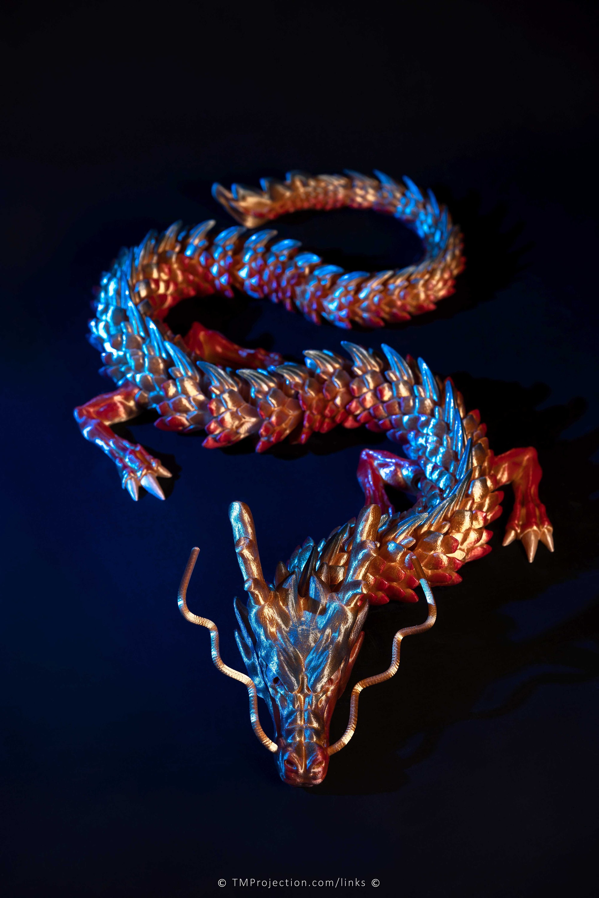 Traditional Japanese Oriental Dragon Articulated Fidget Toy Display ...