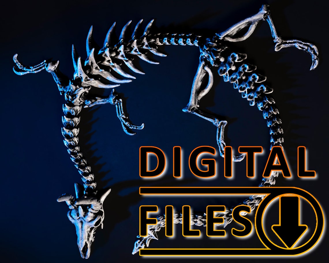 Skeleton Dragon DIGITAL FILES Articulated Fidget Toy Dead Skeletal ...