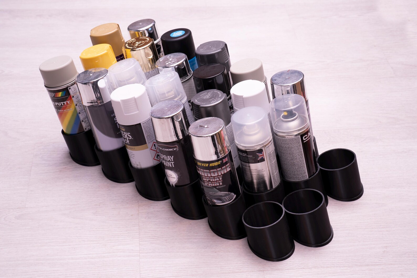 Stackable Spray Can Holder Rack – Wall Mount Aerosol Organizer (2 Racks ...