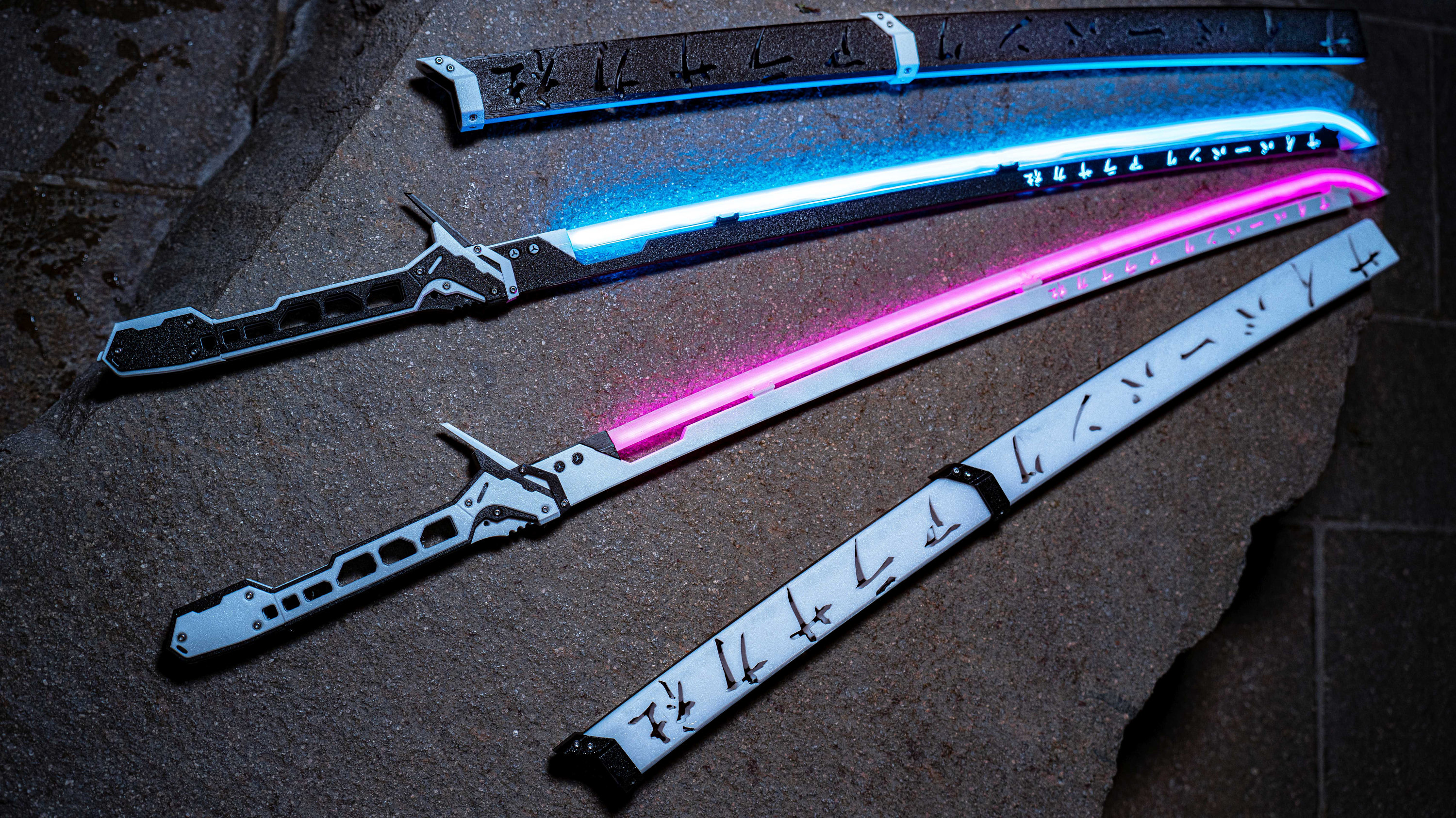 Cyberpunk 2077 PIXEL RGB LED Arasaka Thermal Katana V2, Sheath, Battery ...