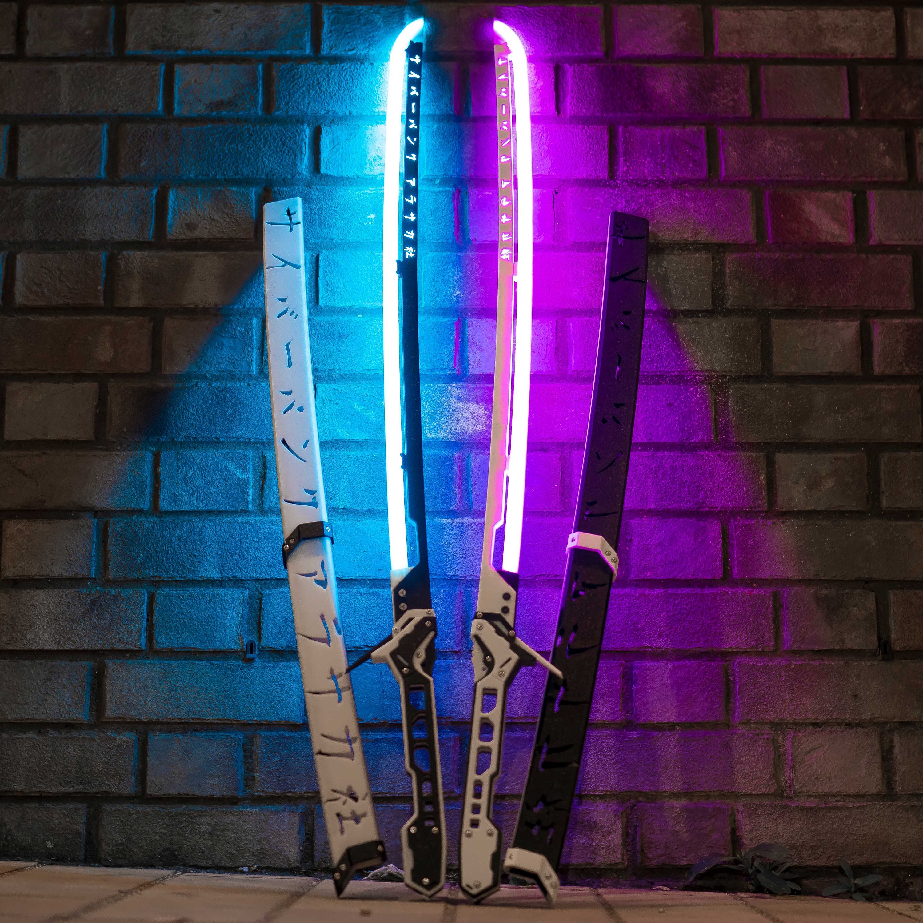 Cyberpunk 2077 PIXEL RGB LED Arasaka Thermal Katana V2, Sheath, Battery ...
