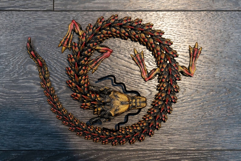 Traditional Japanese Oriental Dragon Articulated Fidget Toy Display ...