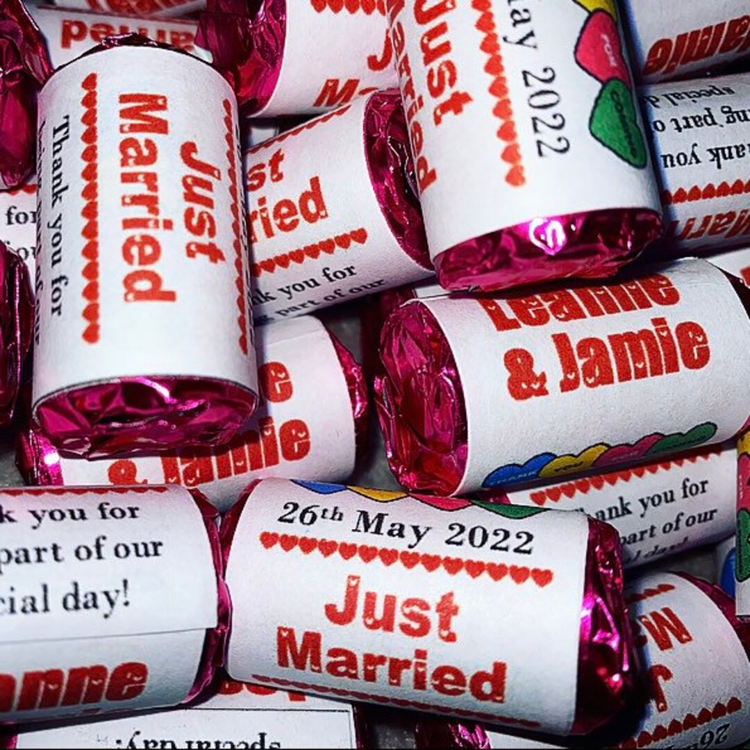 Personalised Love Heart Sweets Wedding Favours Retro Sweets Just ...