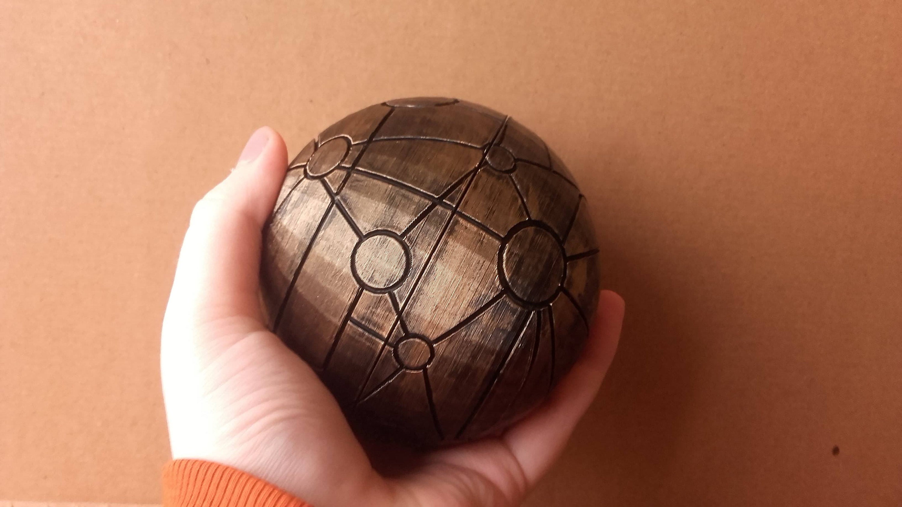 Replica Treasure Planet Map Ball 65+ Acrylic Flat Round Beads Copper