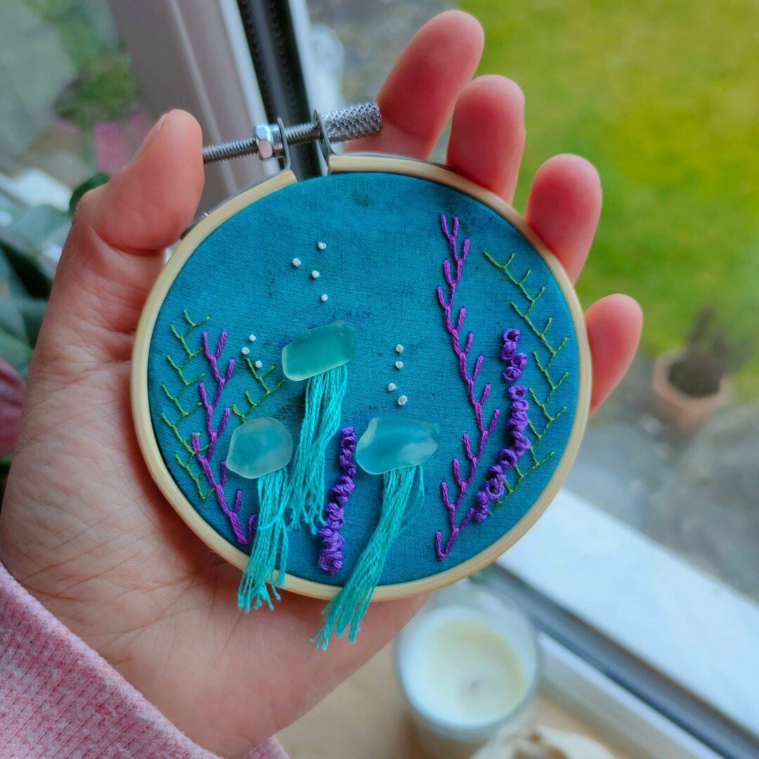 Sea Embroidery, Sea World Art, Sea Home Decor, Sea Creature's Art, Hand ...