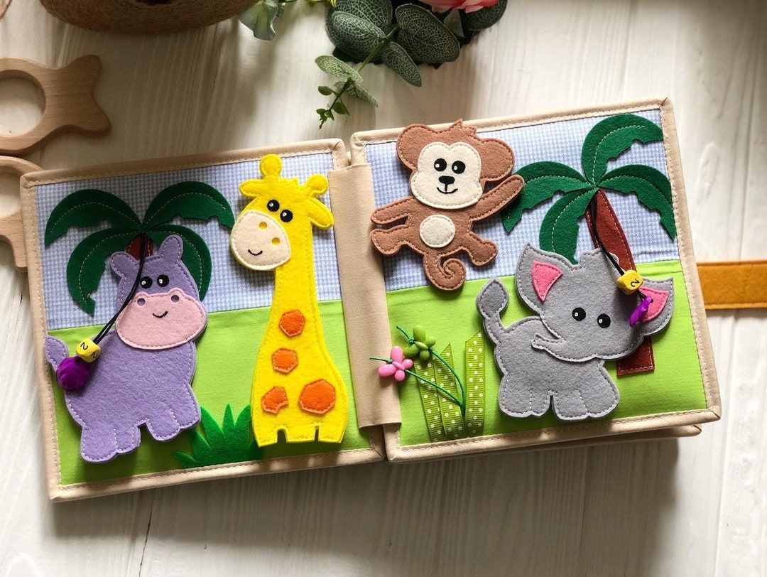 Quiet Baby Book With Fruits, Vegetables, Numbers, Shapes, Felt Book for ...