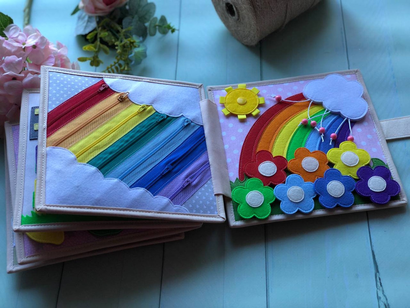 Quiet Baby Book for Girl Fruits Shapes Colors Felt Book - Etsy