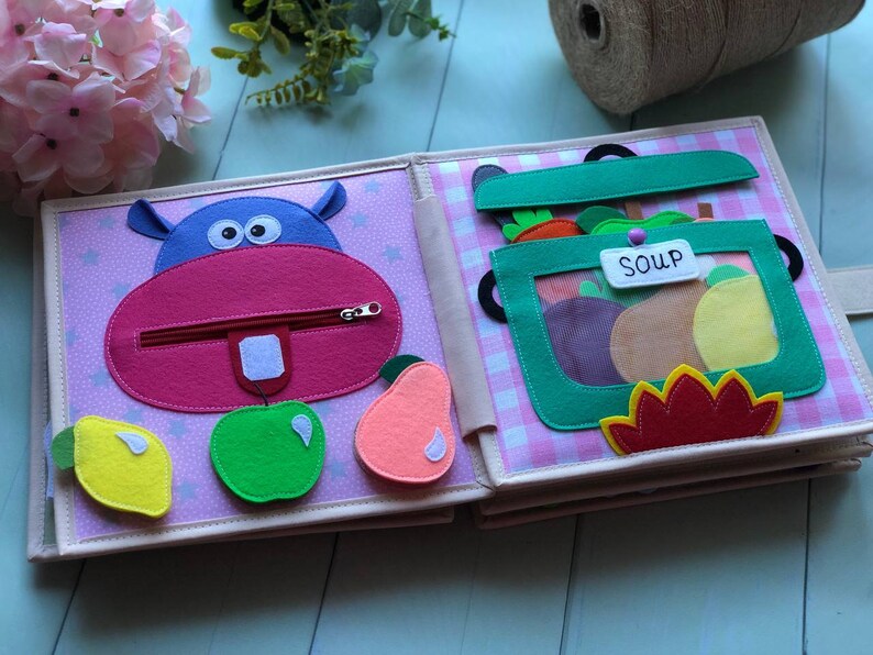 Quiet Baby Book for Girl Fruits Shapes Colors Felt Book - Etsy