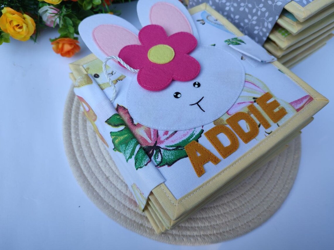Personalized Quiet Baby Book Bunny Custom Felt Book for Fine - Etsy