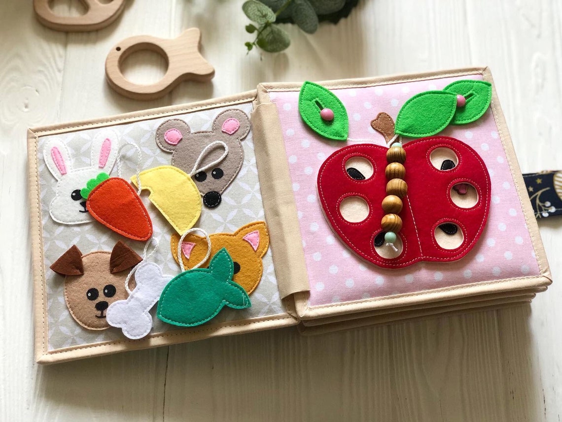 Quiet Baby Book With Animals Fruits Shapes Colors Felt - Etsy