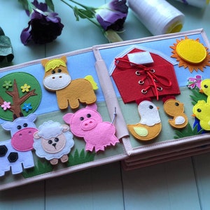 Quiet Baby Book, Animals, Shapes, Colors, Felt Book for Fine Motor ...