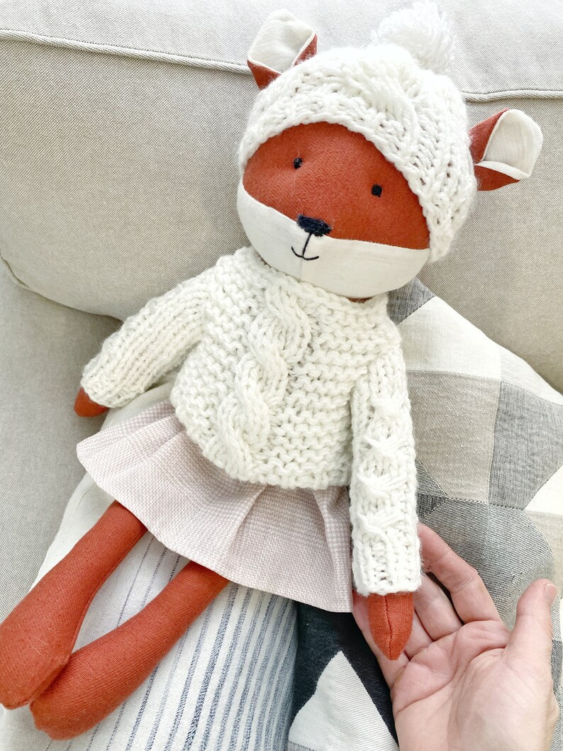 Stuffed Rag Fox Linen Doll Handmade Fabric Animal Decoration - Etsy