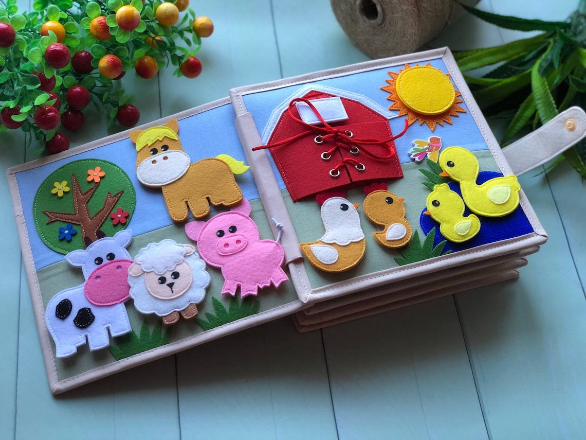 Quiet Baby Book With Animals Colors Shapes Felt Book for - Etsy