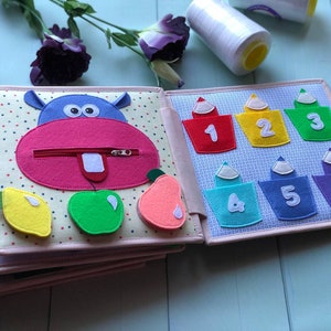 Quiet Baby Book, Animals, Shapes, Colors, Felt Book for Fine Motor ...