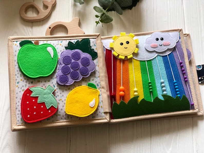 Quiet Baby Book With Animals Fruits Shapes Colors Felt - Etsy